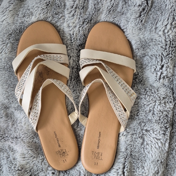 Time and Tru | Shoes | Time And Tru Womens Cream Sandals | Poshmark